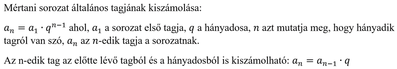 Mértani sorozat - gomatek Mértani sorozat